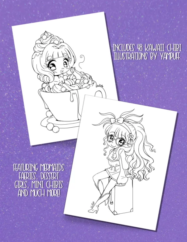 YamPuff's Stuff - Digital Chibi Coloring Book by YamPuff
