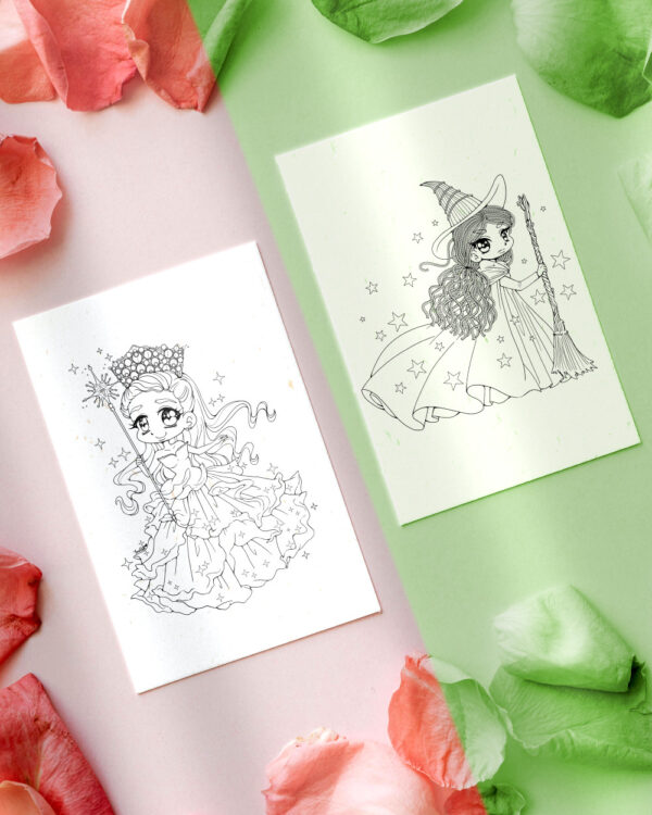 Wicked Coloring Page – Glinda and Elphaba – Digital Coloring Pack