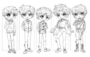 Love and Deep Space Coloring Page Freebie - YamPuff's Stuff